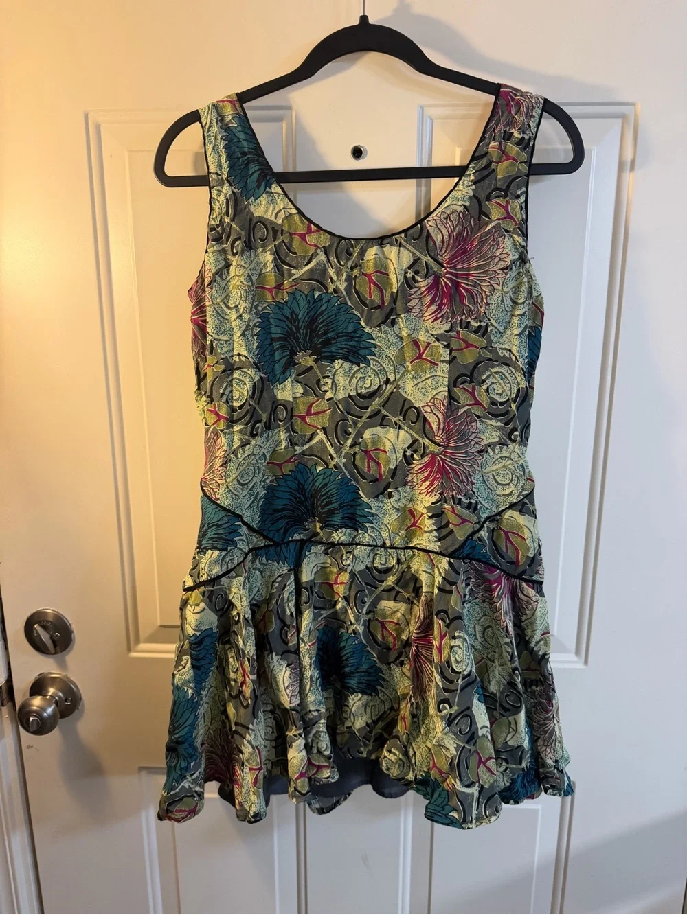 Free People | Dresses | Free People Floral Abstract Bubble Hem Fit ...